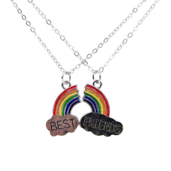 Buy Enamelled Best Friend Rainbow Pendant Set (£1.20 per set) Online ...