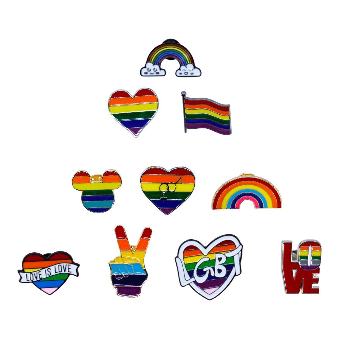 Buy Assorted Enamelled LGBT Rainbow Pin Badges (£0.30 Each) Online ...